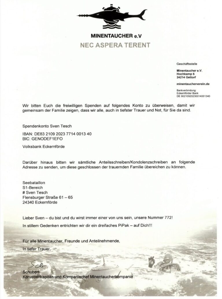 Trauer um Kapitänleutnant Sven Tesch - marineforum